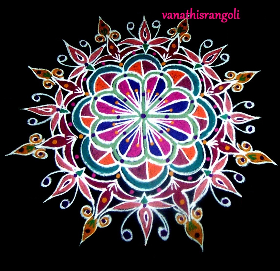 Vanathi's Rangoli / Kolangal: Simple free hand Rangoli design