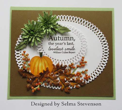Selma's Stamping Corner and Floral Designs: Pumpkin in Autumn Leaves