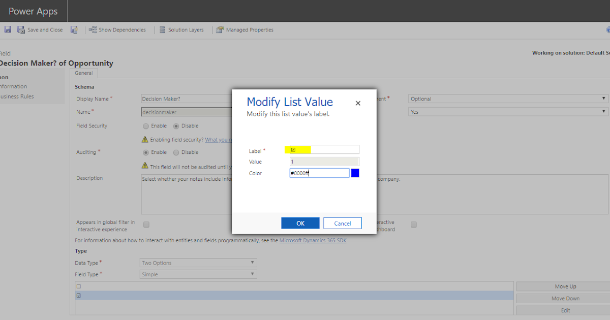 THE CRM CAFÉ: Display two Option field as checkbox inside business process flow in dynamics 365