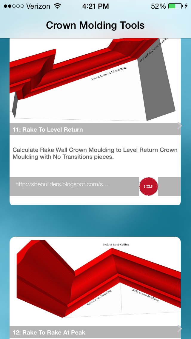 Roof Framing Geometry: Crown MoldingTools for iPhone