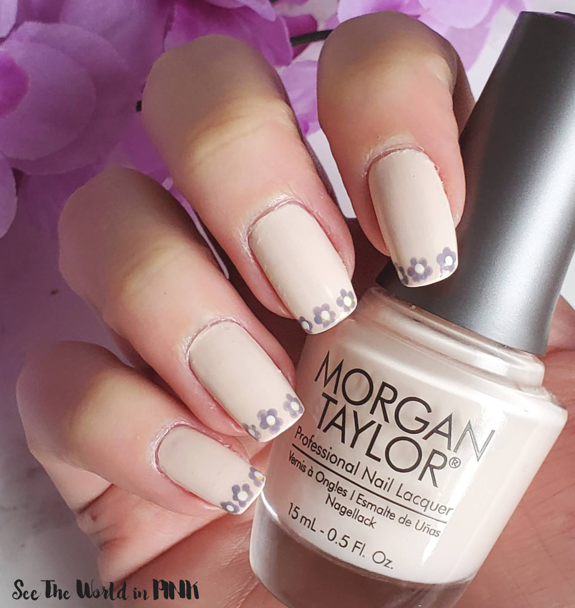 Manicure Monday - Flower French Mani Tips | See the World in PINK