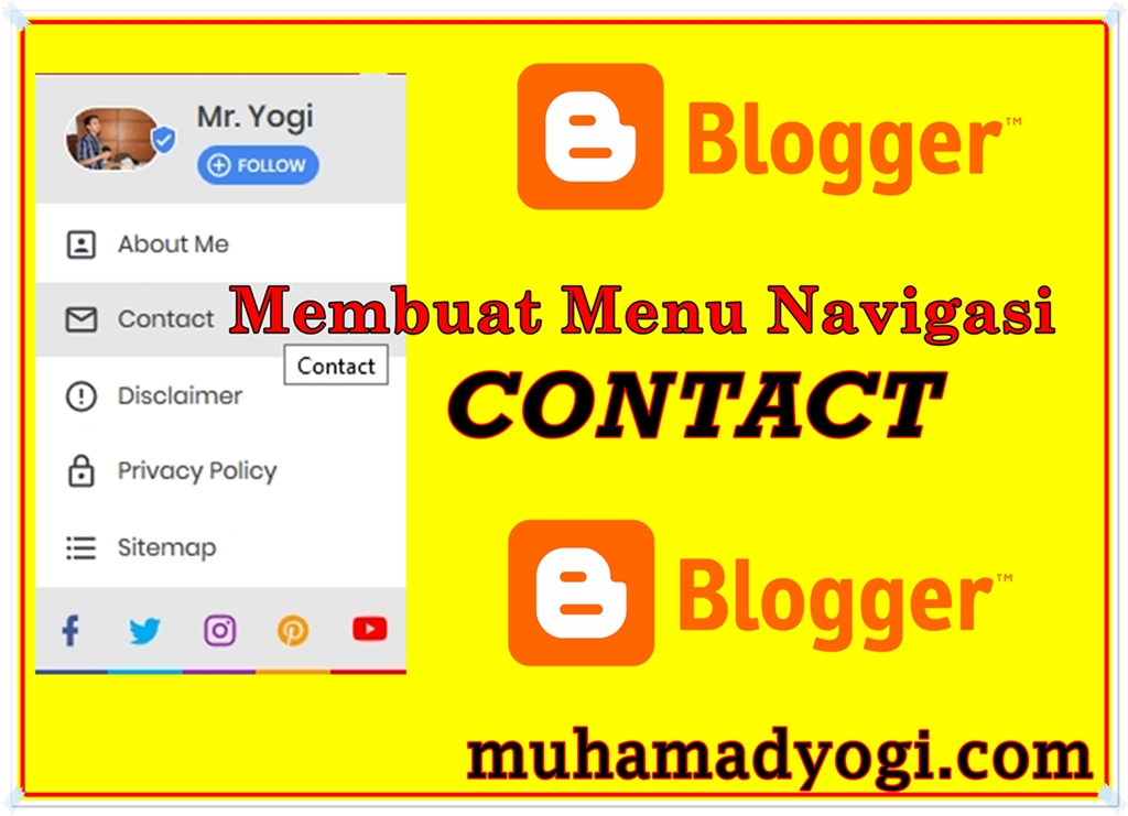 Cara Membuat Menu Navigasi Contact di Blog - Muhamad Yogi