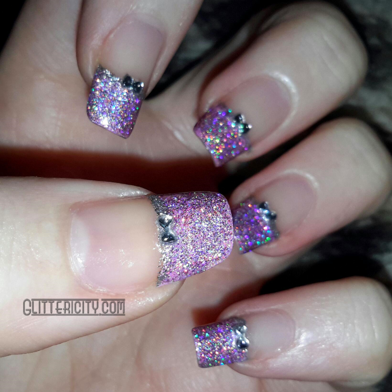 Glittericity: Pink Holo French Tips (aka: Menchiecure!)