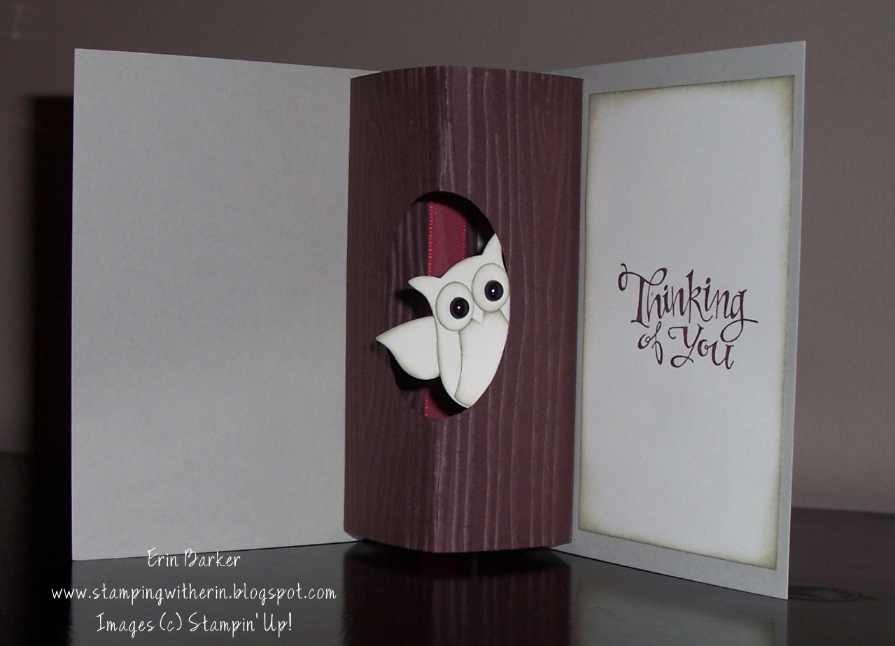 Erin's Paper Crafts: Pop-up Owl Card Tree Trunk Tutorial