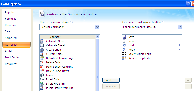 MS Excel made Easy: How to get commonly used commands in the Quick ...