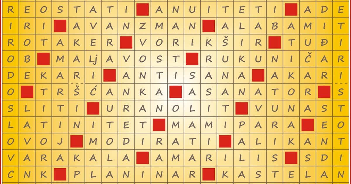 МИРОСЛАВЉЕВА ЕНИГМАТИКА: REŠENA UKRŠTENICA