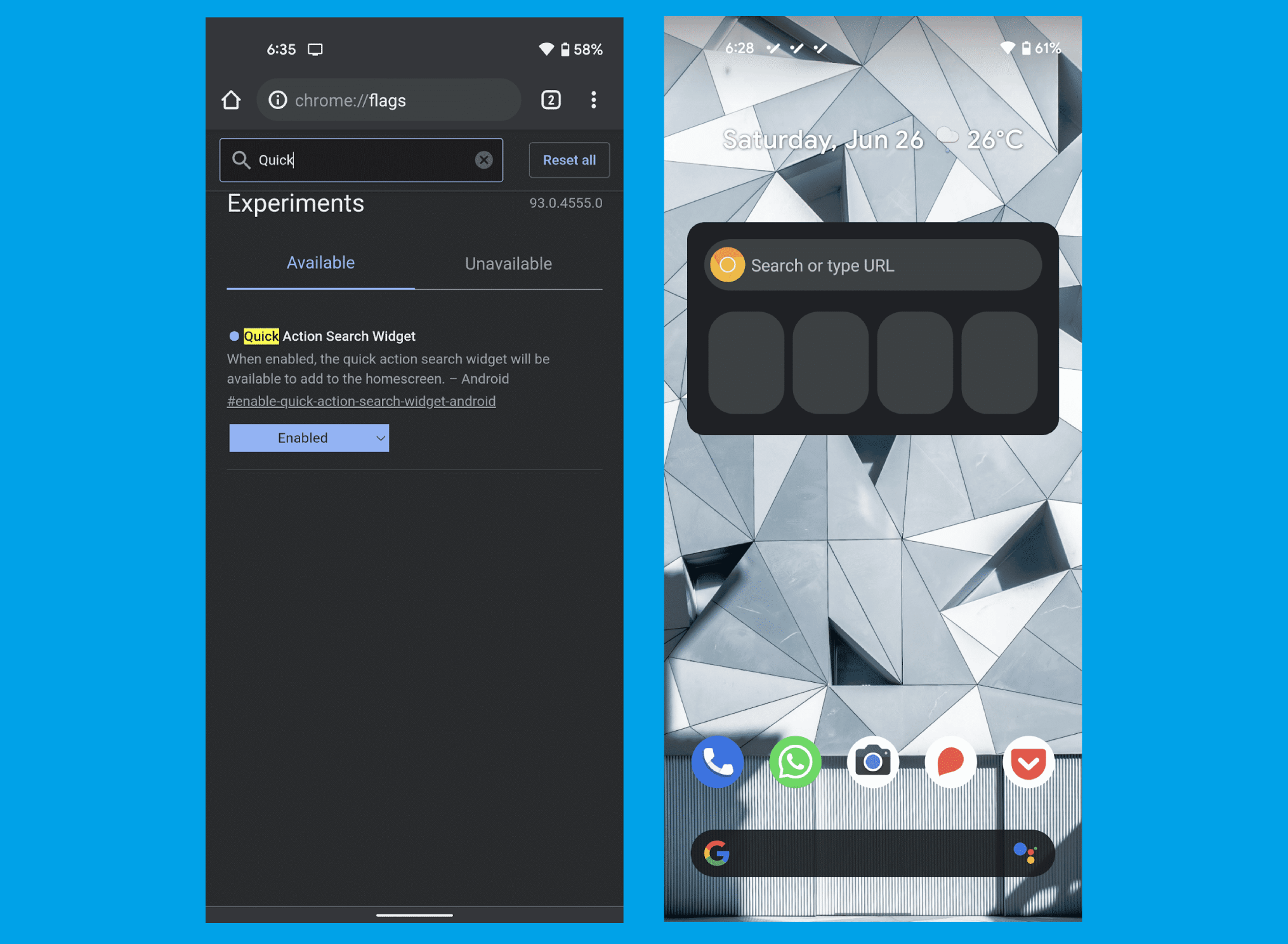 Google Chrome is testing a new search widget for Android Home Screen ...
