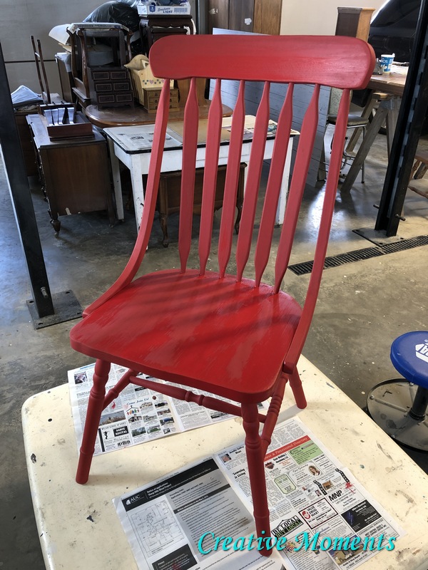 Custom Painted Red Accent Chair
