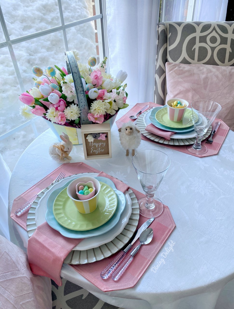 Dining Delight: Stay at Home Easter Tablescape for Two
