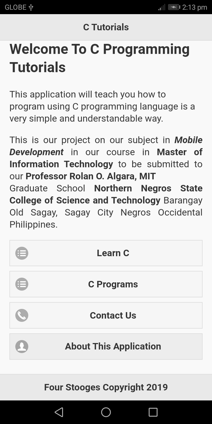 Free Programming Source Codes And Computer Programming Tutorials C Tutorial E Book In Android
