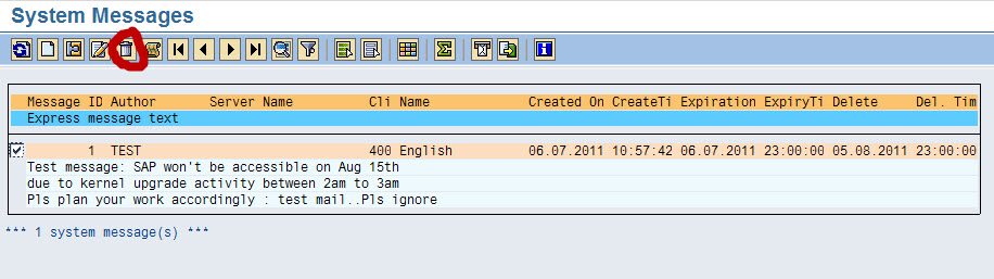 SAP Basis Tutorials: How to post system message in SAP