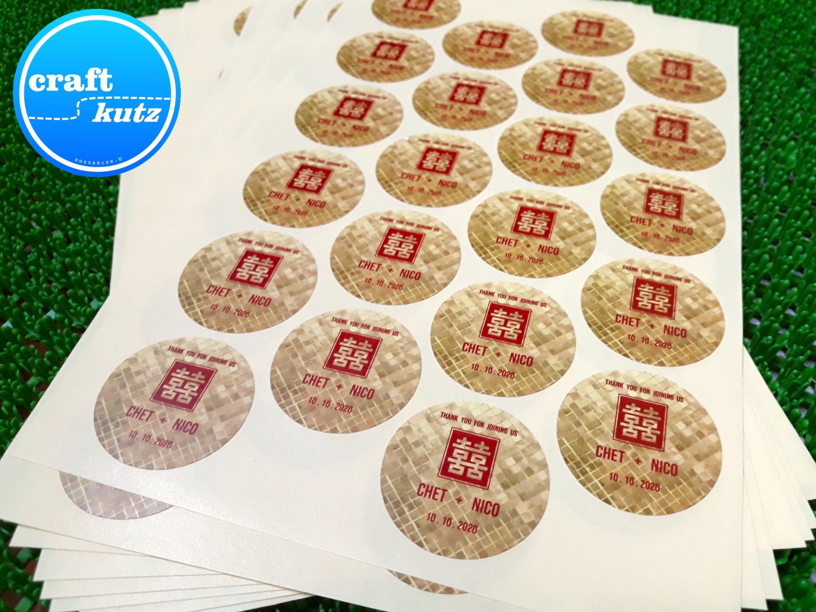 Personalized Chinese Traditional Wedding Design Sticker ~ Craft Kutz