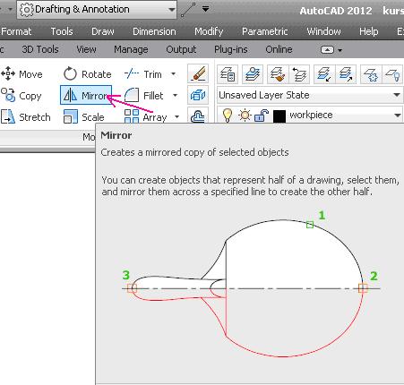 MIRROR - AUTOCAD DESIGN SIMPLE TUTORIAL