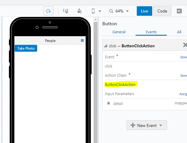 Oracle Visual Builder Cloud Service - Take photo action Oracle Visual Builder Cloud Service - Take photo action