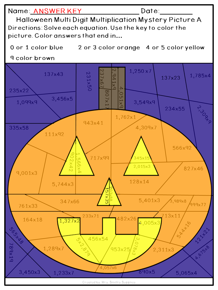 Smiths On the Coast: Halloween Multi-Digit Multiplication and Division ...