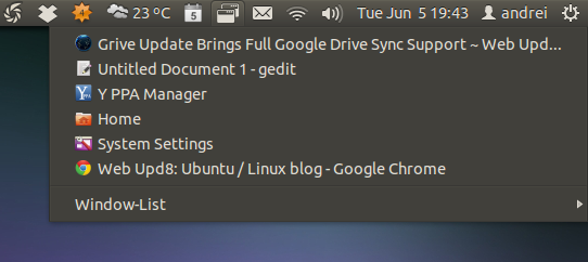 How To Get A List Of Open Windows On The Unity Panel ~ Web Upd8: Ubuntu ...