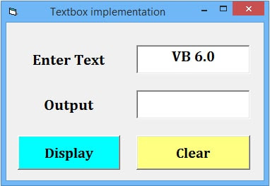 How to implement textbox in visual basic 6.0