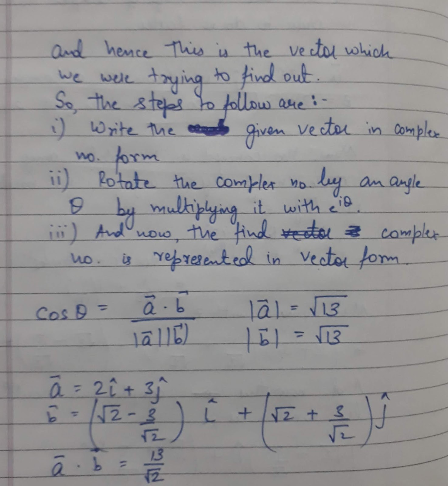 Crazy Maths Rotation Of A Vector By An Angle Using Complex Numbers crazy-maths-rotation-of-a-vector-by-an-angle-using-complex-numbers