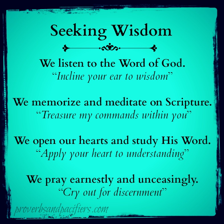 Proverbs and Pacifiers: Seeking Wisdom