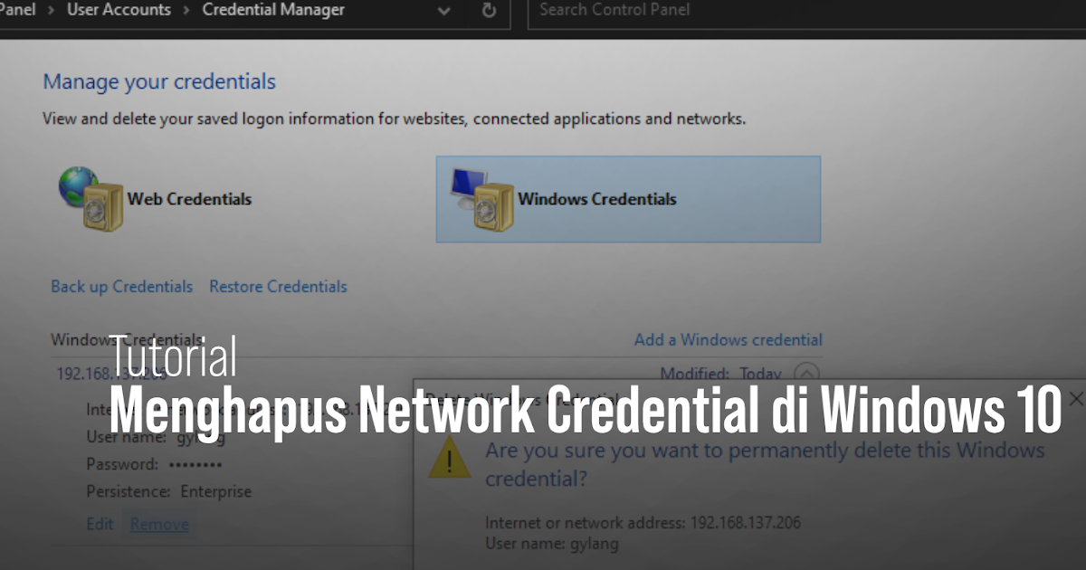 Cara Menghapus Network Credential di Windows 10 - BLOG SAYUGI