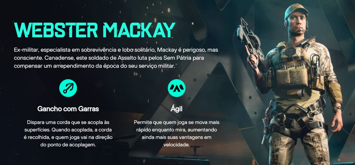 Mais detalhes sobre os Especialistas do Battlefield 2042