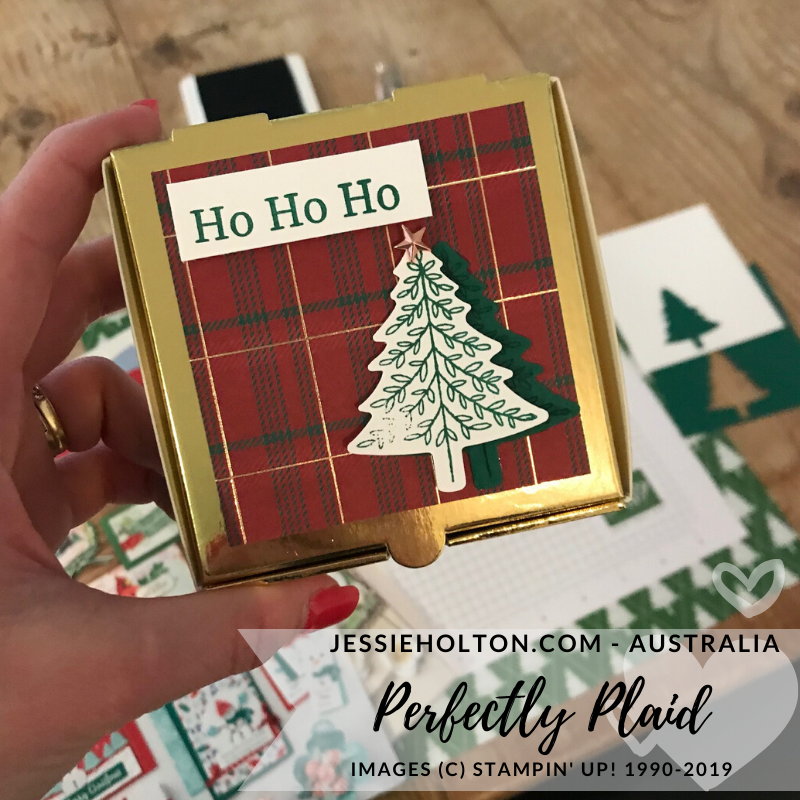 Jessie Holton - Aussie SU Demo : Perfectly Plaid Gold Mini Pizza Boxes