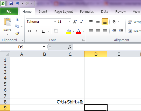Ctrlshiftand Excel Shortcut Apply Border The Selected Cell Outline Exceltip2day