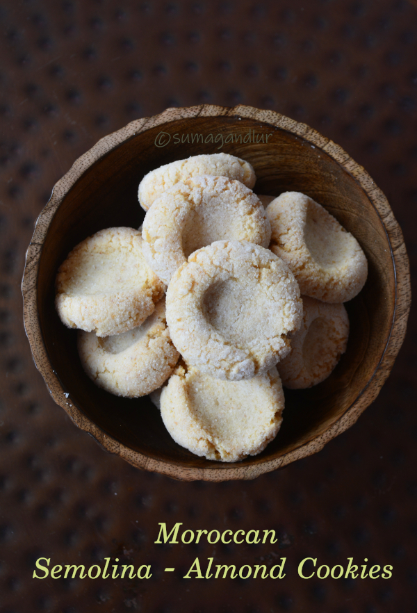Veggie Platter: Eggless Moroccan Semolina - Almond Cookies