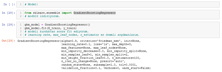 Python - GBM (Regresyon)