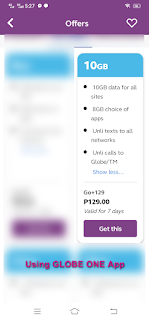 Globe GO+129 - 7 Days, 10GB Data for All Sites + 8GB Choice of Apps ...