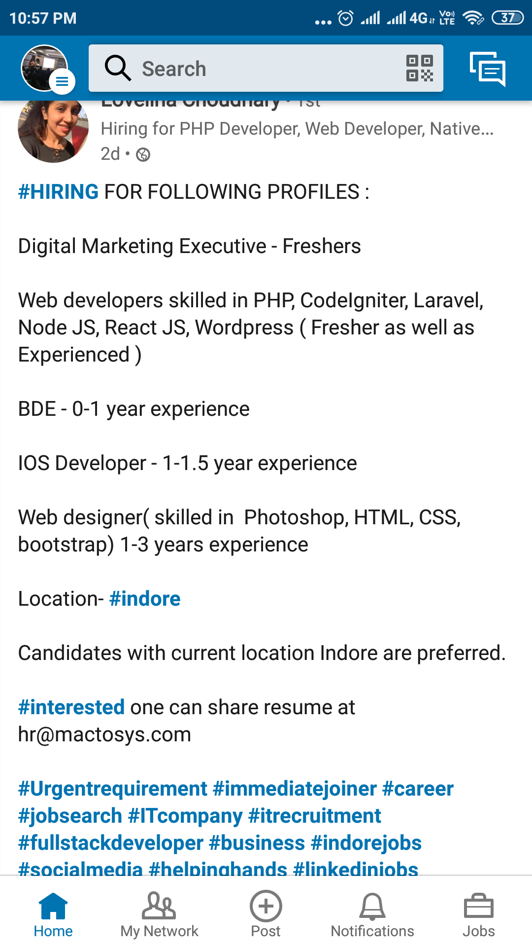 Recent Job vacancy for Java Developer,Python Developer,PHP Developer,QA,Designer