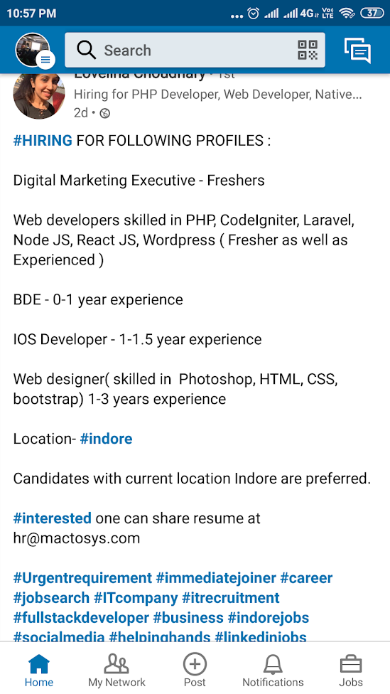 Recent Job vacancy for Java Developer,Python Developer,PHP Developer,QA,Designer