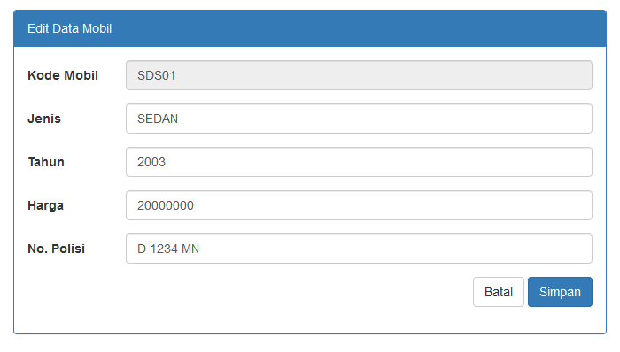 Source Code PHP CRUD Sederhana dengan CI dan Bootstrap Source Code PHP CRUD Sederhana dengan CI dan Bootstrap