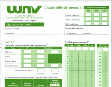 La Escala no verbal de aptitud intelectual de Wechsler, WNV - Sabías ...