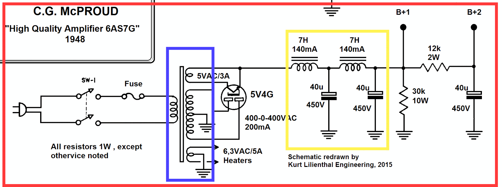SkyCoral Amplifier: Reading Schematic