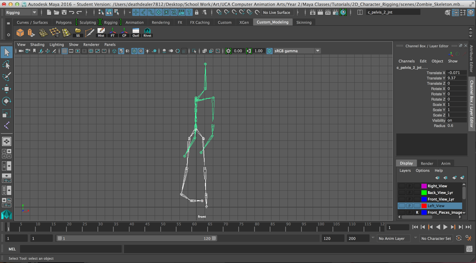Deanna Crisbacher : Maya 2D Character Rigging: Skeleton (Part 6)