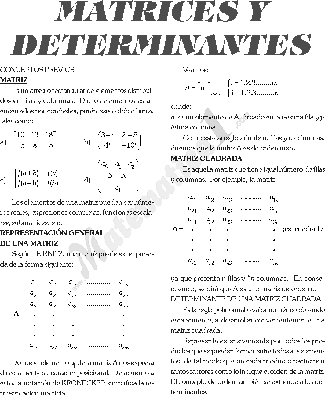 MATRICES EJERCICIOS RESUELTOS DE MATEMÁTICAS PDF
