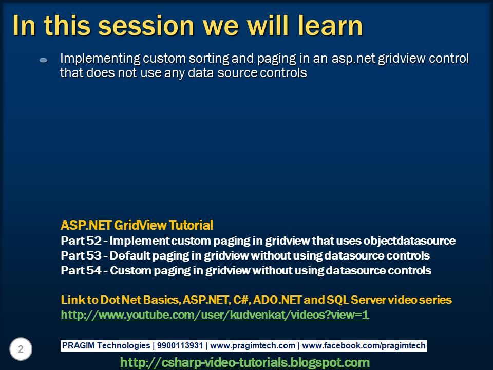 Sql Server Net And C Video Tutorial Part 55 Custom Sorting And Paging In Gridview
