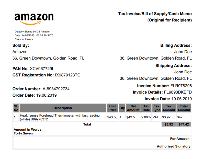 Fake Reciept Generator - Invoice Template