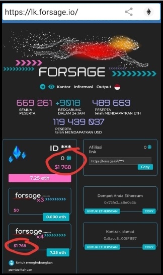 FORSAGE SMART CONTRACT MATRIX INDONESIA: July 2020