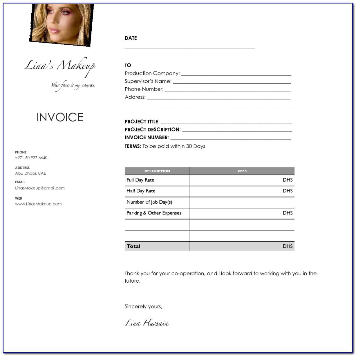 Makeup Artist Invoice Template - Invoice Template