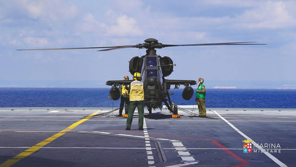 Italian Army attack helicopter pilots obtain qualification to land on ...