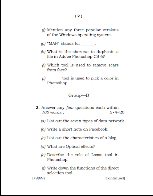 Ospu Csp Introduction To Multimedia And Photoshop Dec 2019 Question Paper University Question