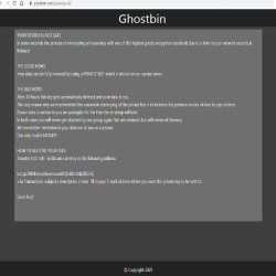 Шифровальщики-вымогатели The Digest "Crypto-Ransomware": Ghostbin