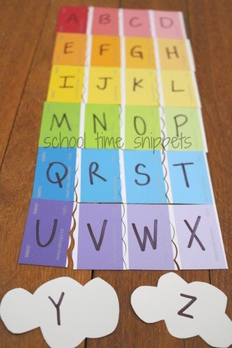 Rainbow Alphabet Paint Chip Puzzle | School Time Snippets