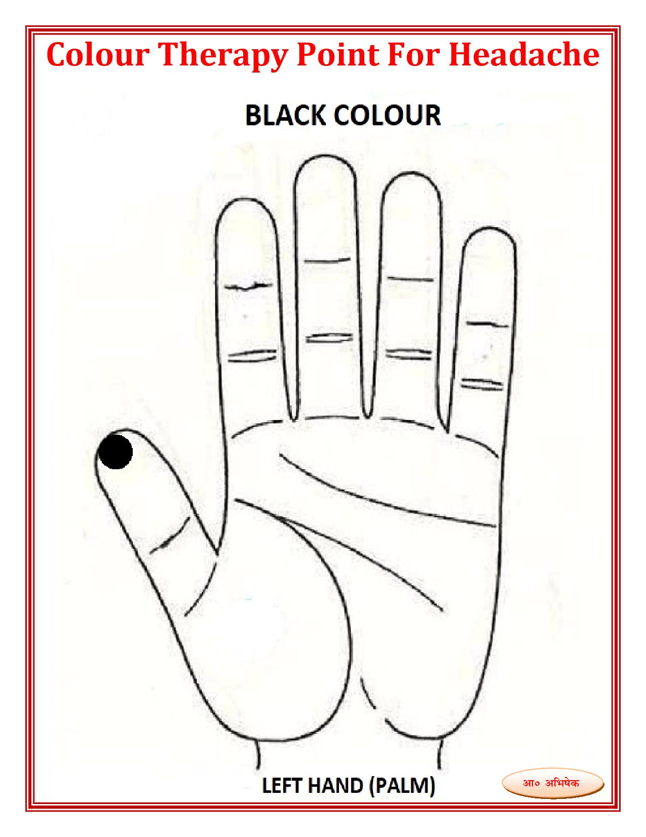 Colour Therapy Point For Headache / Head Pain ( सिर दर्द के लिए रंग ...