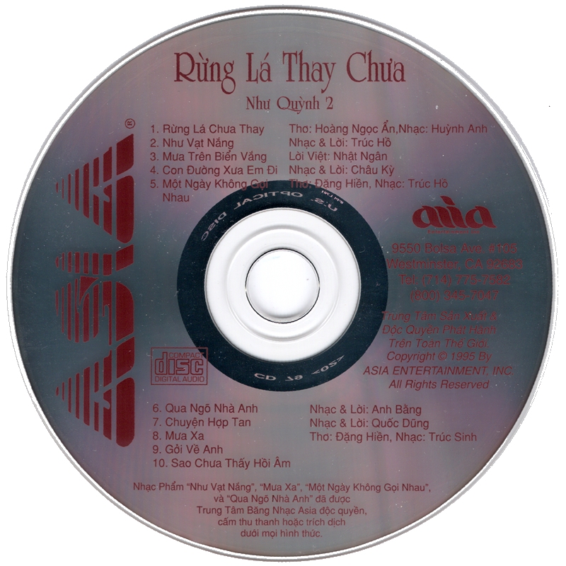 Asia CD 79 - Như Quỳnh 2 (Rừng Lá Thay Chưa) ~ Cover Nhạc Việt