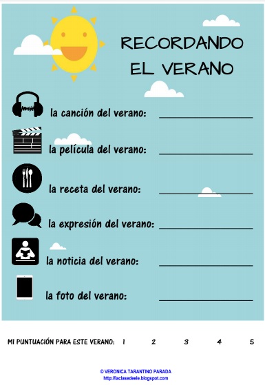 LACLASEDEELE: ACTIVIDADES PARA RECORDAR EL VERANO