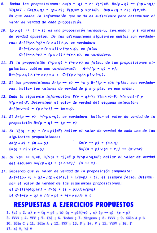 CONJUNCION DISYUNCION CONDICIONAL NEGACION EJERCICIOS RESUELTOS DE LÓGICA PROPOSICIONAL