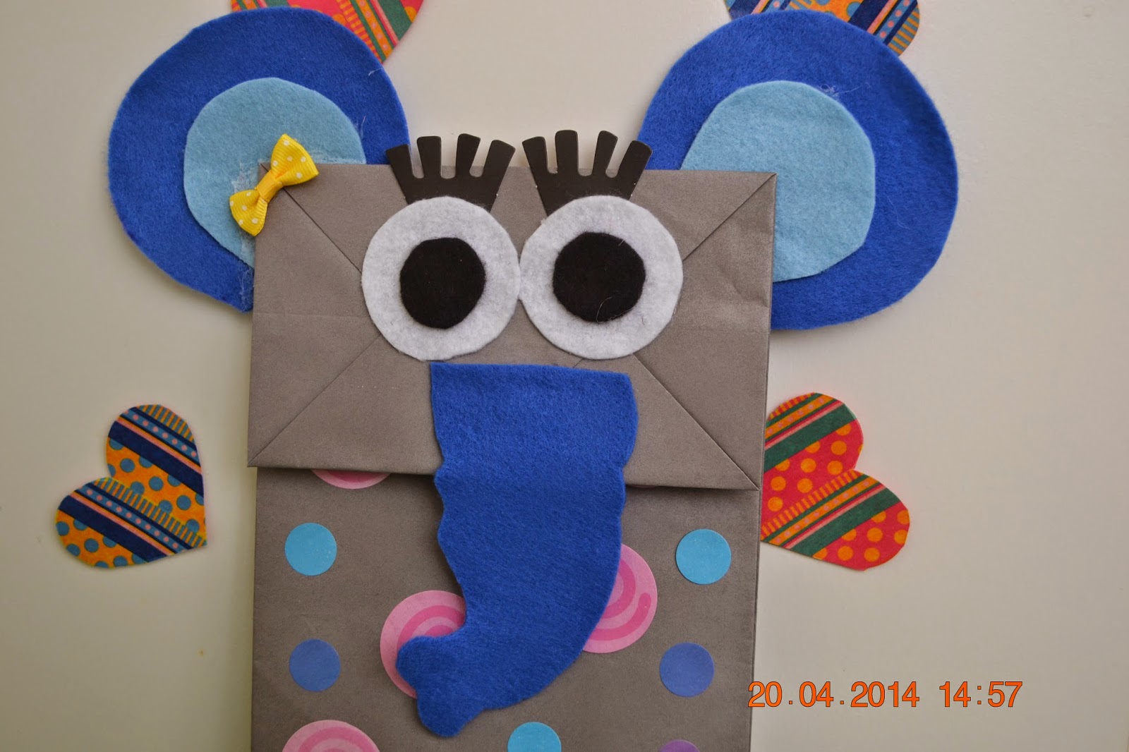 Bows and Ribbons: Paperbag Elephant Puppet